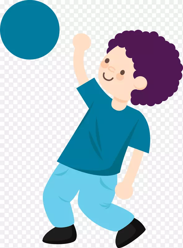 接皮球的卷发男孩PNG图片素材下载_图片编号qrmejmzy-免抠素材网