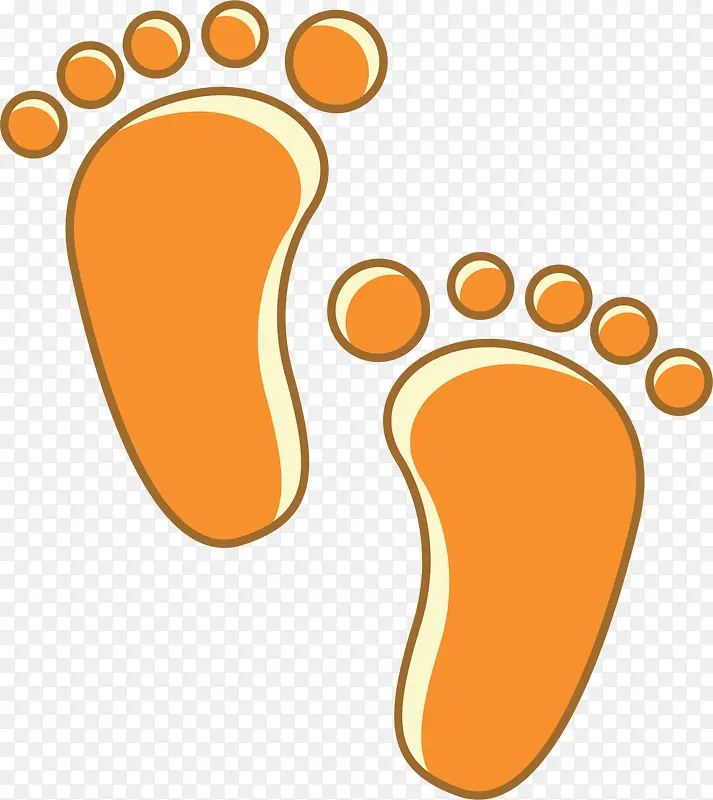 橙色扁平卡通脚丫子PNG图片素材下载_图片编号qopjpbwy-免抠素材网