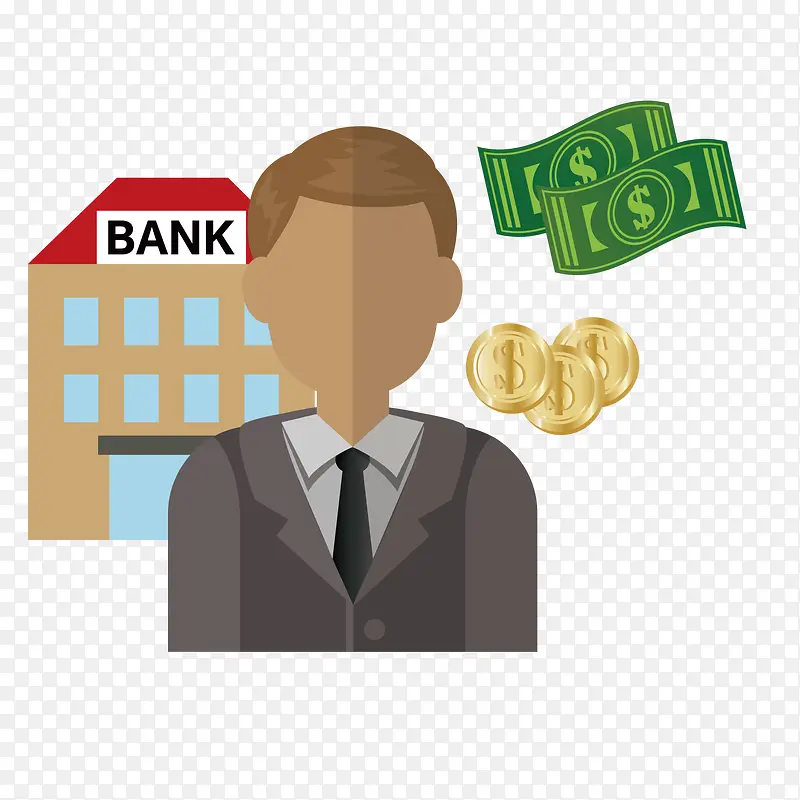 银行职员卡通插画PNG图片素材下载_图片编号qndapobq-免抠素材网