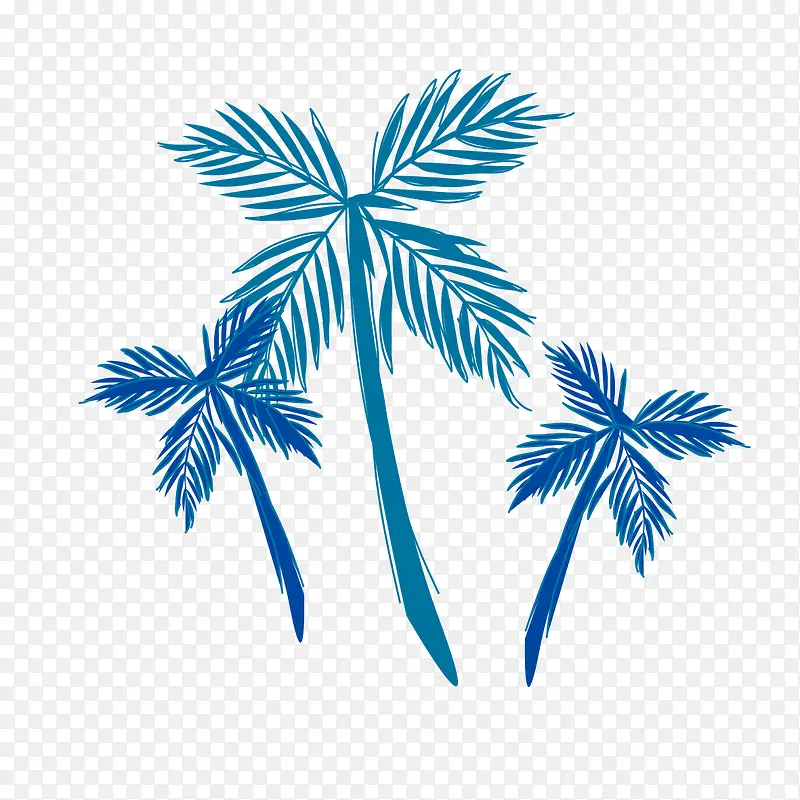 蓝色的树叶简笔画PNG图片素材下载_图片编号yvnpaevy-免抠素材网