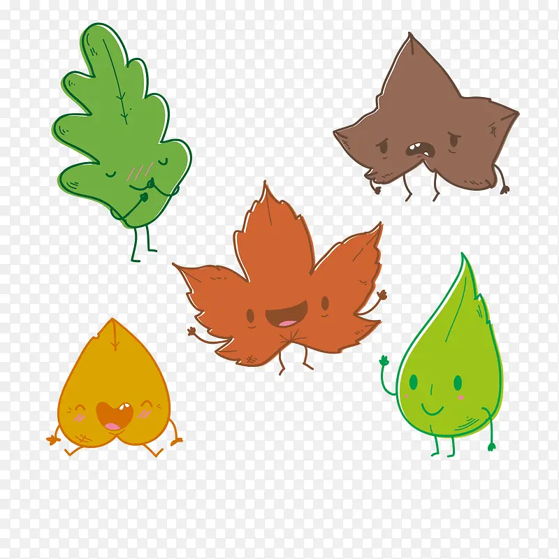 卡通叶子形象PNG图片素材下载_图片编号qpwzbdgy-免抠素材网