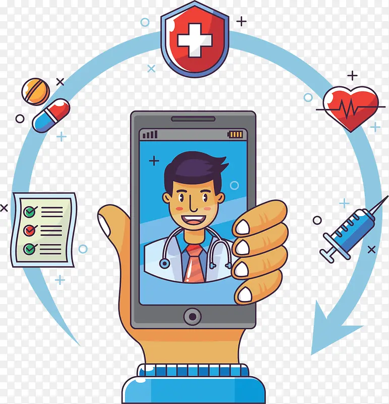 卡通手机端问诊医生PNG图片素材下载_图片编号yjwalnnq-免抠素材网