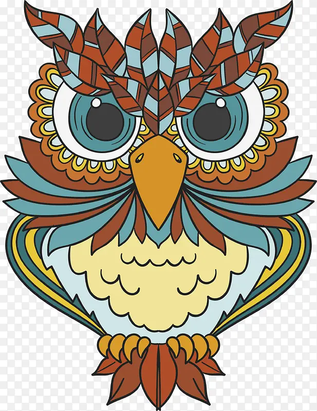 彩色复古猫头鹰PNG图片素材下载_图片编号yznjvamy-免抠素材网