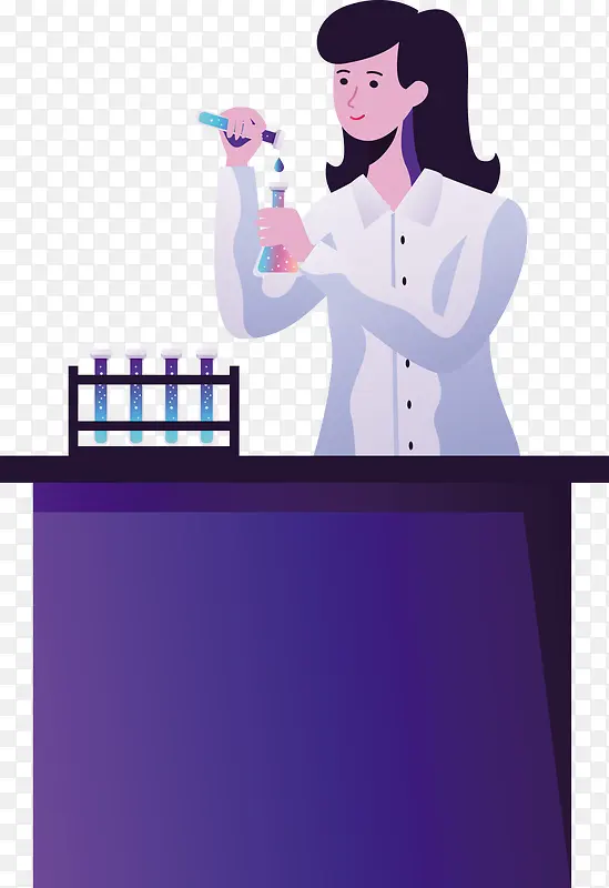 一个矢量女士研究人员PNG图片素材下载_图片编号ylalozmq-免抠素材网