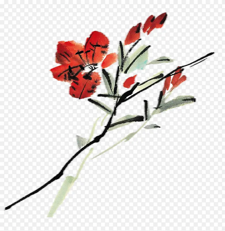 手绘水墨映山红图片素材PNG图片素材下载_图片编号qlzvegbq-免抠素材网