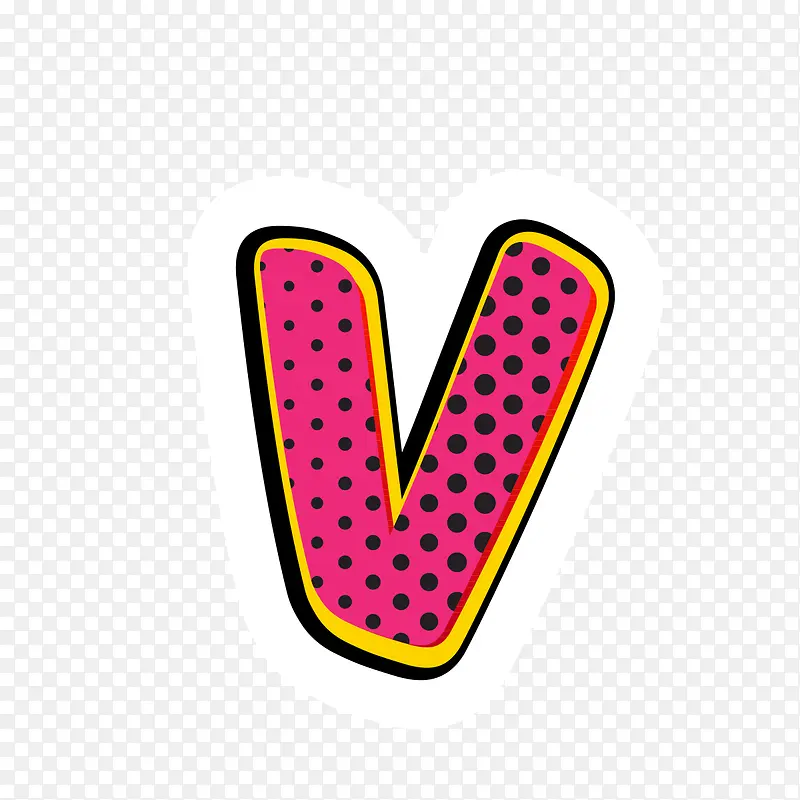 漫画风格字母VPNG图片素材下载_图片编号yzmvjxlq-免抠素材网