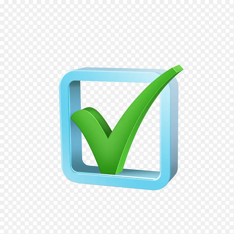 蓝色框内的绿色正确符号图标素材PNG图片素材下载_图片编号yrbgnzgy-免抠素材网