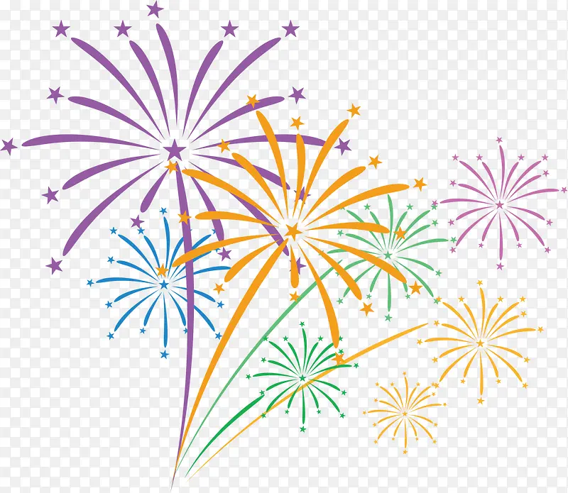 春节多彩美丽烟花PNG图片素材下载_图片编号qlrmegbq-免抠素材网