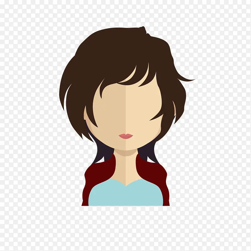 卡通扁平化科技女人人头PNG图片素材下载_图片编号qnvvvnzx-免抠素材网
