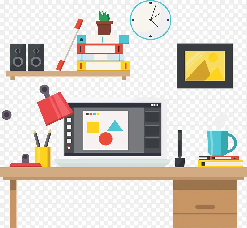 办公桌上的台式电脑PNG图片素材下载_图片编号yxjjamal-免抠素材网