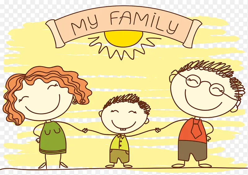 牵手的三口之家PNG图片素材下载_图片编号qnvzrlbk-免抠素材网