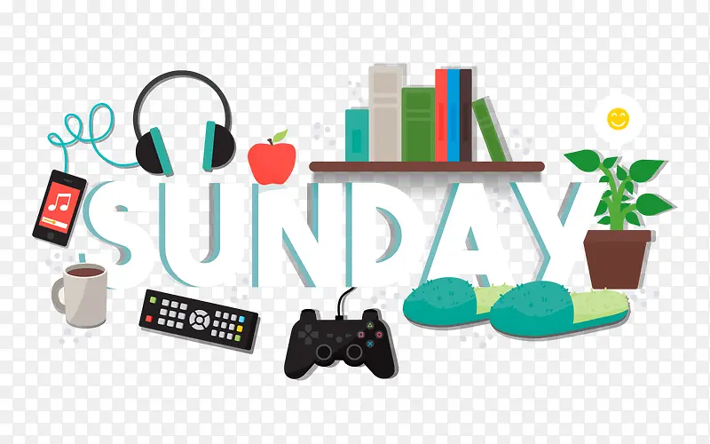 矢量扁平Sunday元素PNG图片素材下载_图片编号yvmwnrme-免抠素材网