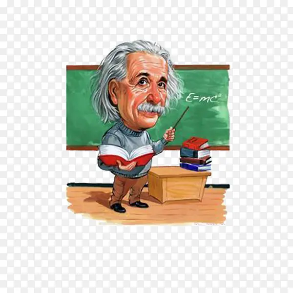 手绘卡通爱因斯坦教学PNG图片素材下载_图片编号qbaomolg-免抠素材网