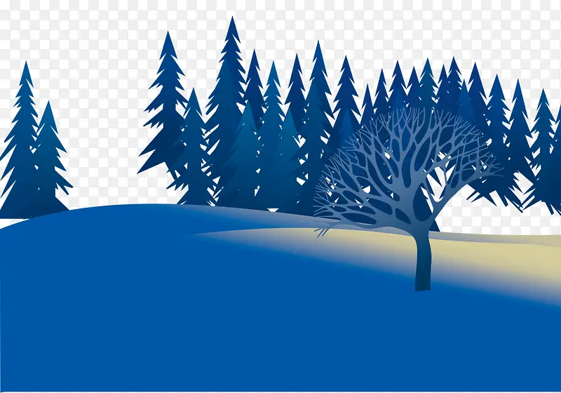 圣诞节蓝色简笔画夜景PNG图片素材下载_图片编号ykpxeoro-免抠素材网