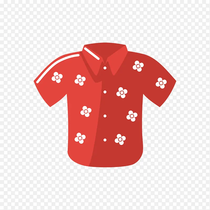 卡通碎花红色短袖衬衫PNG图片素材下载_图片编号qdokjjzj-免抠素材网