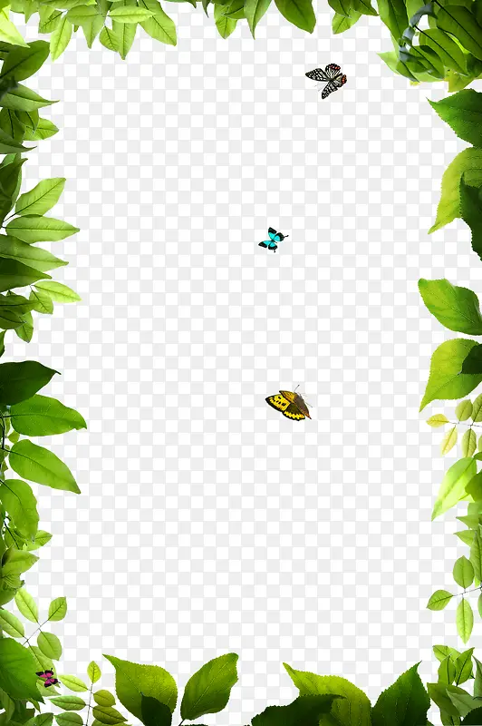 绿色树叶花边边框矢量PNG图片素材下载_图片编号yjezwbov-免抠素材网