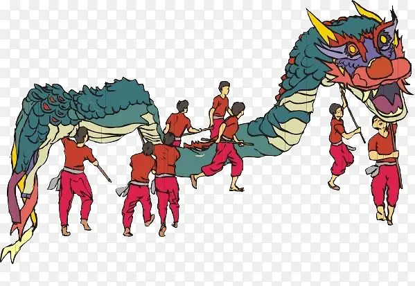 舞龙表演PNG图片素材下载_图片编号yxjezbxb-免抠素材网