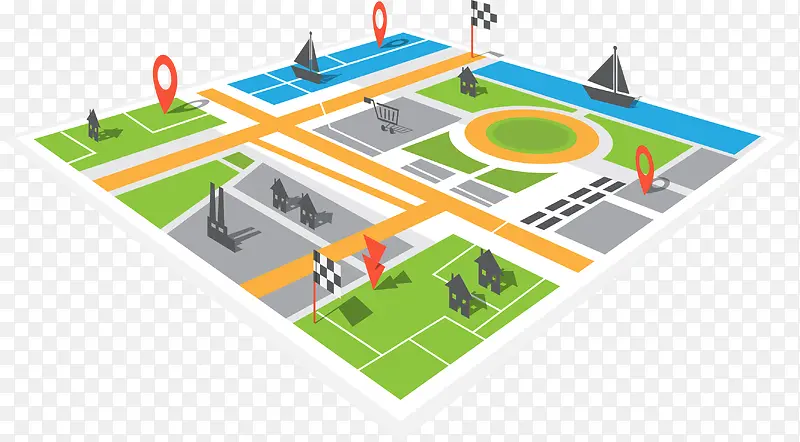 立体视角地图PNG图片素材下载_图片编号qlvwogrx-免抠素材网