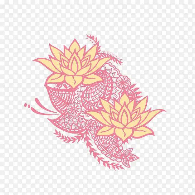 卡通莲花图案PNG图片素材下载_图片编号qvmpvgoj-免抠素材网