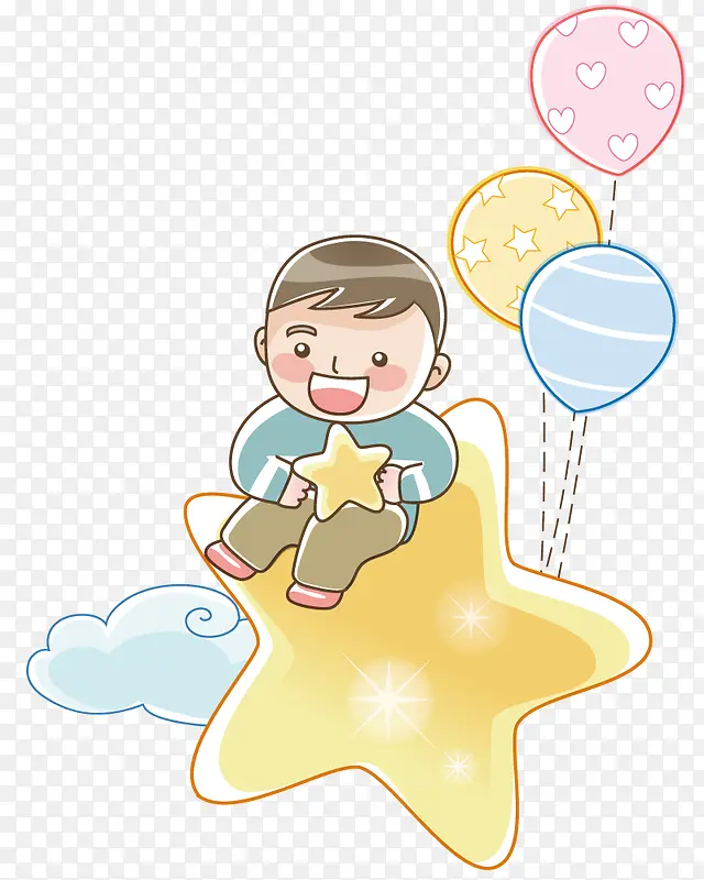 孩子坐在星星上PNG图片素材下载_图片编号yvmpnpbm-免抠素材网