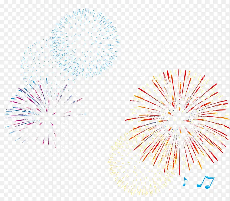 春节多彩美丽烟花PNG图片素材下载_图片编号ymrbdzwg-免抠素材网