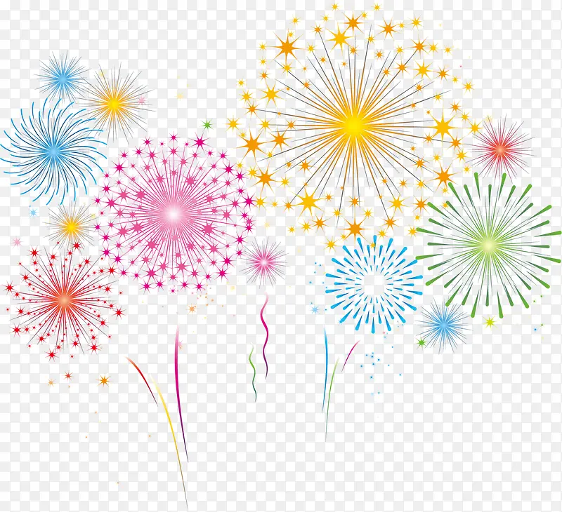 春节多彩美丽烟花PNG图片素材下载_图片编号qglvrokz-免抠素材网