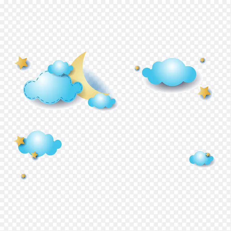 卡通天空云朵月亮星星PNG图片素材下载_图片编号qdxpkxbl-免抠素材网