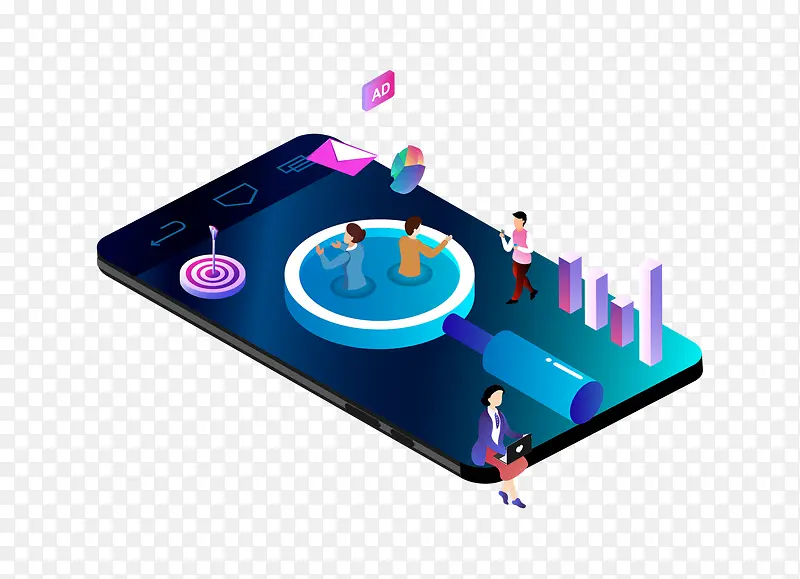 2.5D矢量数据分析插画PNG图片素材下载_图片编号qgejozja-免抠素材网