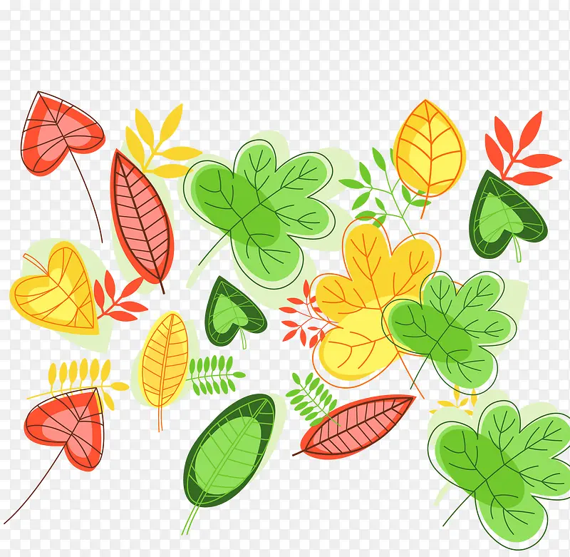 手绘卡通叶子PNG图片素材下载_图片编号qonjxzbp-免抠素材网