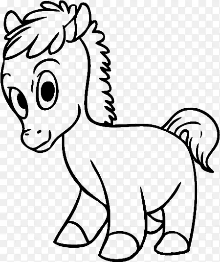 手绘线条可爱小马PNG图片素材下载_图片编号qzkbdawr-免抠素材网
