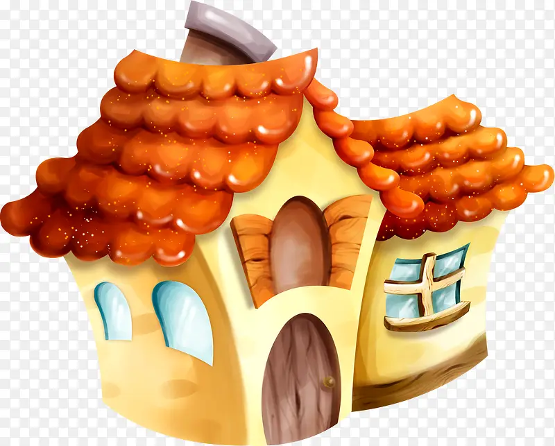 手绘黄色卡通房屋装饰PNG图片素材下载_图片编号qpedmzzk-免抠素材网
