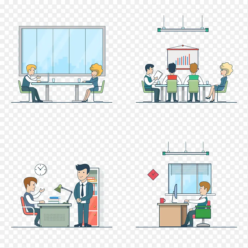 卡通上班矢量素材PNG图片素材下载_图片编号ykexxkwd-免抠素材网