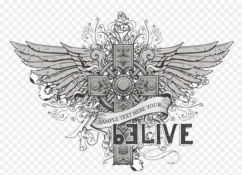 哥特风格十字架PNG图片素材下载_图片编号ymjngdpr-免抠素材网