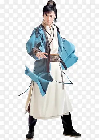 蓝衣古装男子PNG图片素材下载_图片编号qjkadwkn-免抠素材网