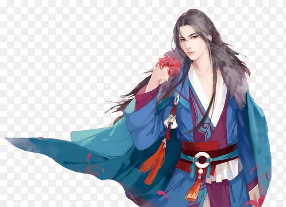蓝色衣服的美男子PNG图片素材下载_图片编号yvvownov-免抠素材网