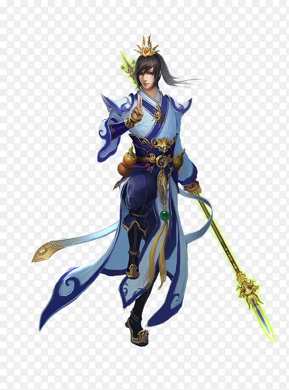 蓝色卡通古风手绘男子PNG图片素材下载_图片编号yzkxdzlz-免抠素材网