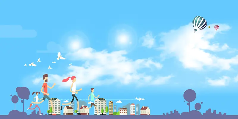 蓝天白云扁平化运动会海报背景素材背景图片素材下载_图片编号qngzmnae-免抠素材网