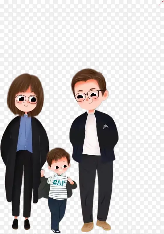 亲子卡通手绘PNG图片素材下载_图片编号qlggodrm-免抠素材网